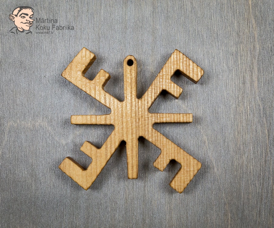 Latvian Fire Cross Wood Symbol Snowflake Shape Wooden - Etsy