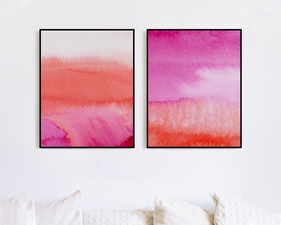 Vibrant Abstract Art, Bright Art Prints, Colorful Wall Art, Magenta ...
