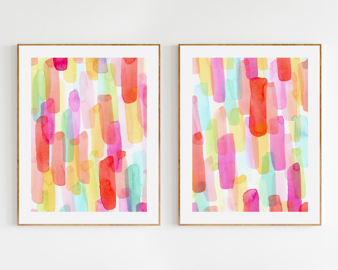 Bright Wall Art Prints Colorful Rainbow Artwork Bright - Etsy