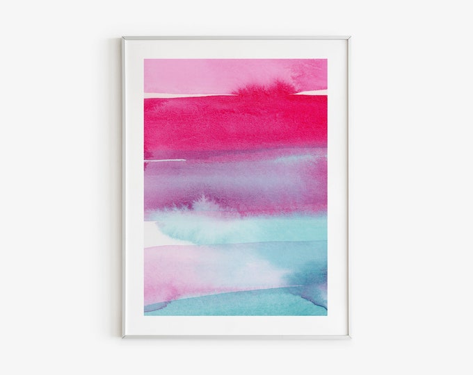 Bright Color Watercolor Print Rainbow Abstract Art - Etsy