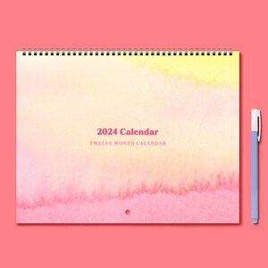 Colorful 2024 Wall Calendar, 12 Month Abstract Art Calendar, Colorful ...