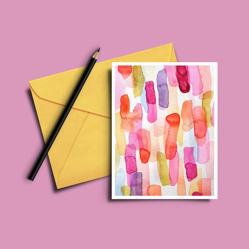 Watercolor Cards Card Set Colorful Blank Cards Painted - Etsy
