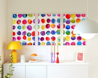 Bright Wall Art Prints, Colorful Rainbow Artwork, Bright Abstract Art ...