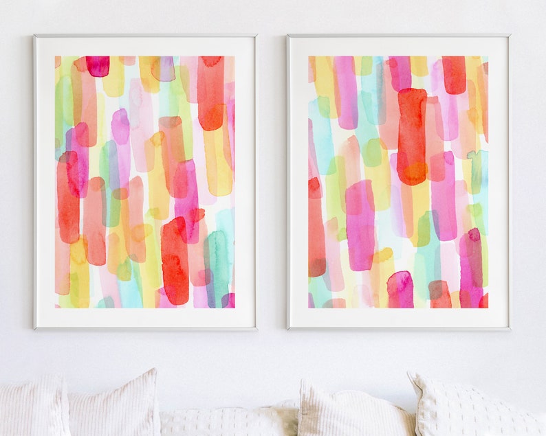 Bright Wall Art Prints Colorful Rainbow Artwork Bright - Etsy