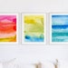 Set of 3 Prints Bright Color Watercolor Prints Downloadable - Etsy