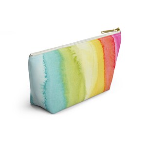 Colorful Rainbow Accessory Pouch, Zipper Travel Bag, Toiletry Organizer ...
