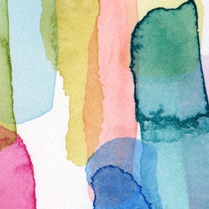 Bright Watercolor Prints, Colorful Wall Art Printable Download, Bright ...