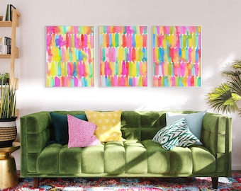 Bright Watercolor Prints, Colorful Wall Art Printable Download, Bright ...