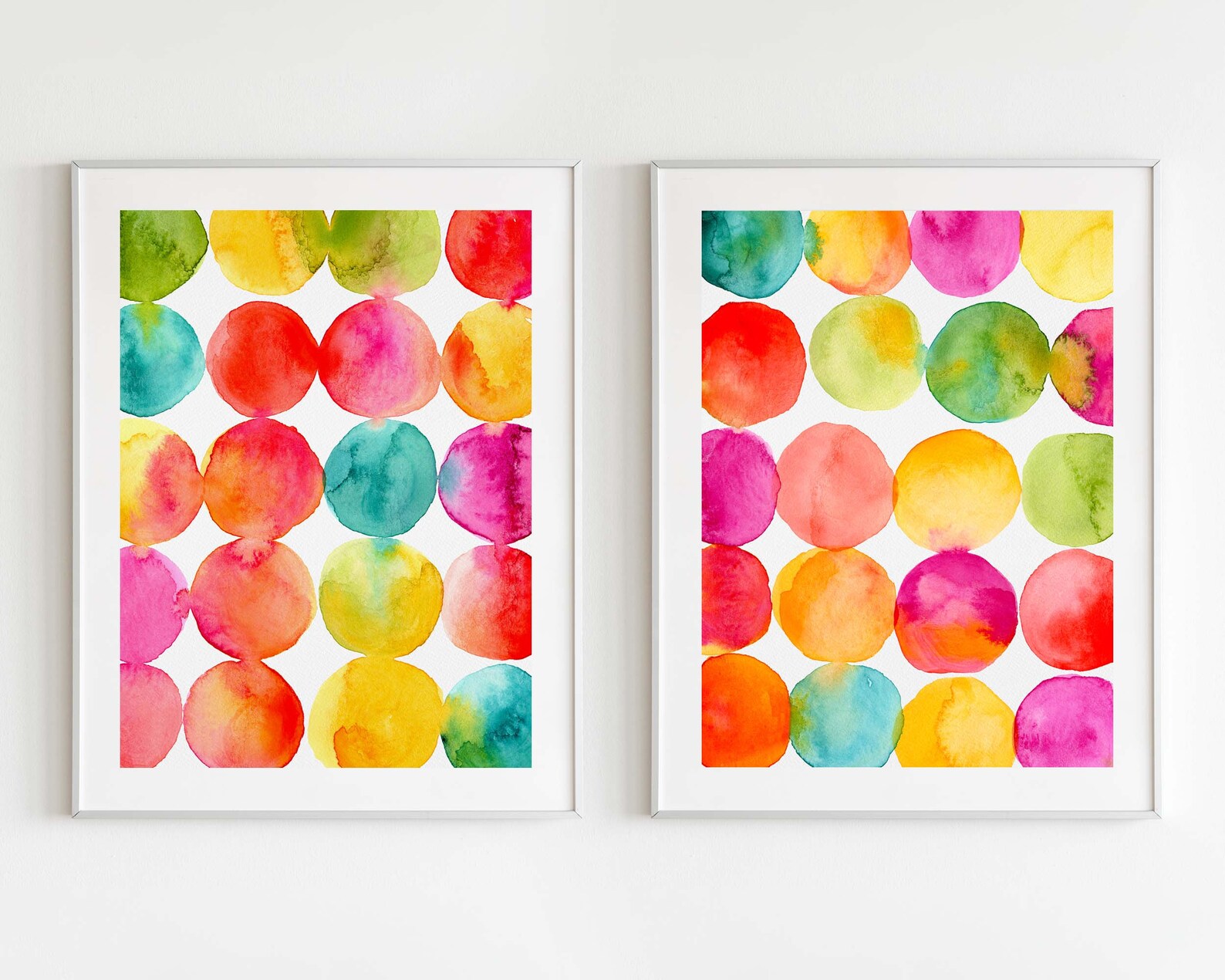 Colorful Wall Art Bright Watercolor Prints Colorful Abstract - Etsy
