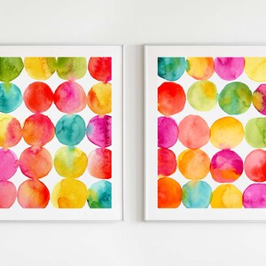 Colorful Wall Art, Bright Watercolor Prints, Colorful Abstract Art ...