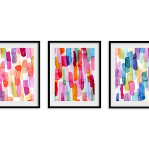 Bright Watercolor Prints Colorful Wall Art Printable - Etsy