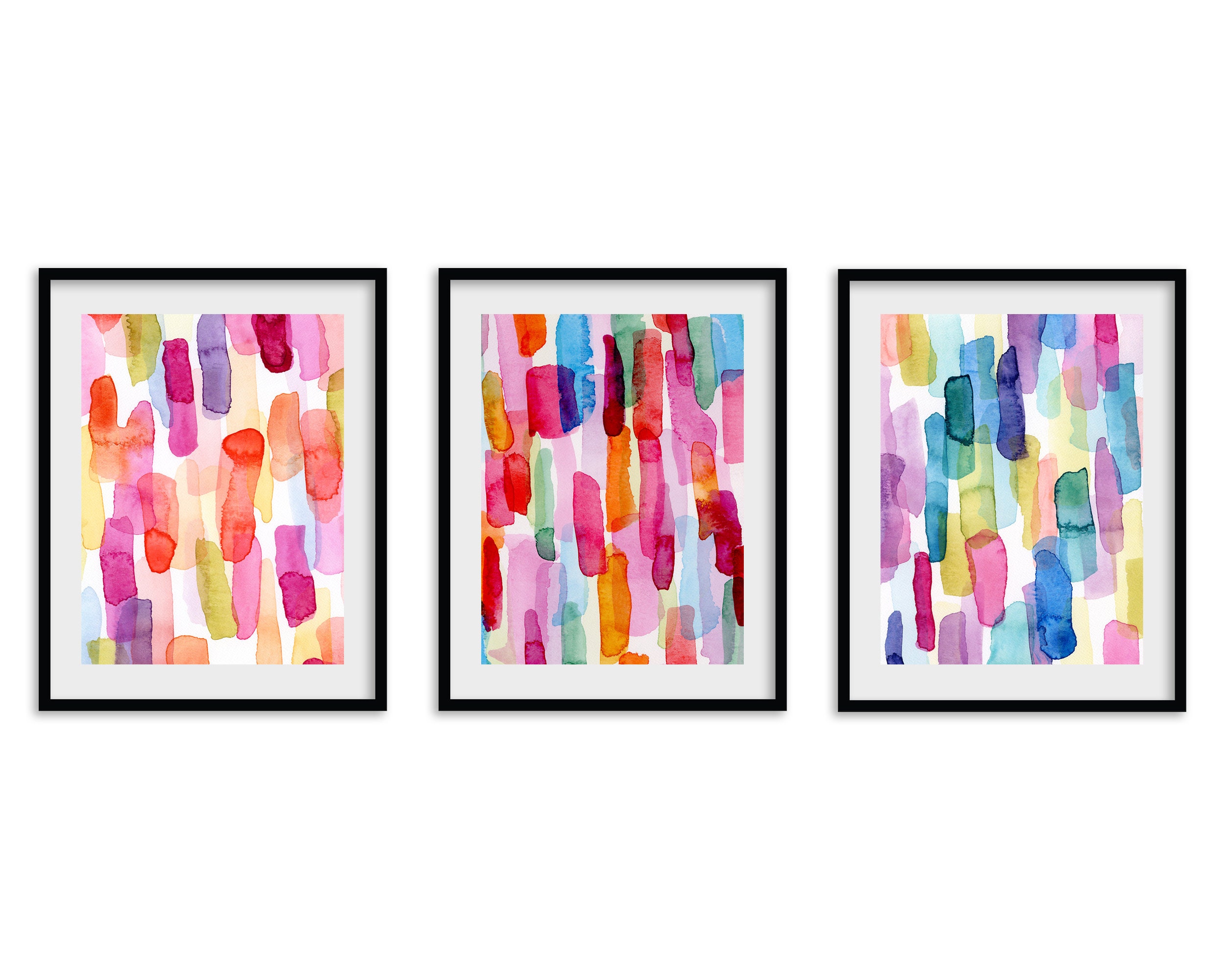 Bright Watercolor Prints Colorful Wall Art Printable - Etsy
