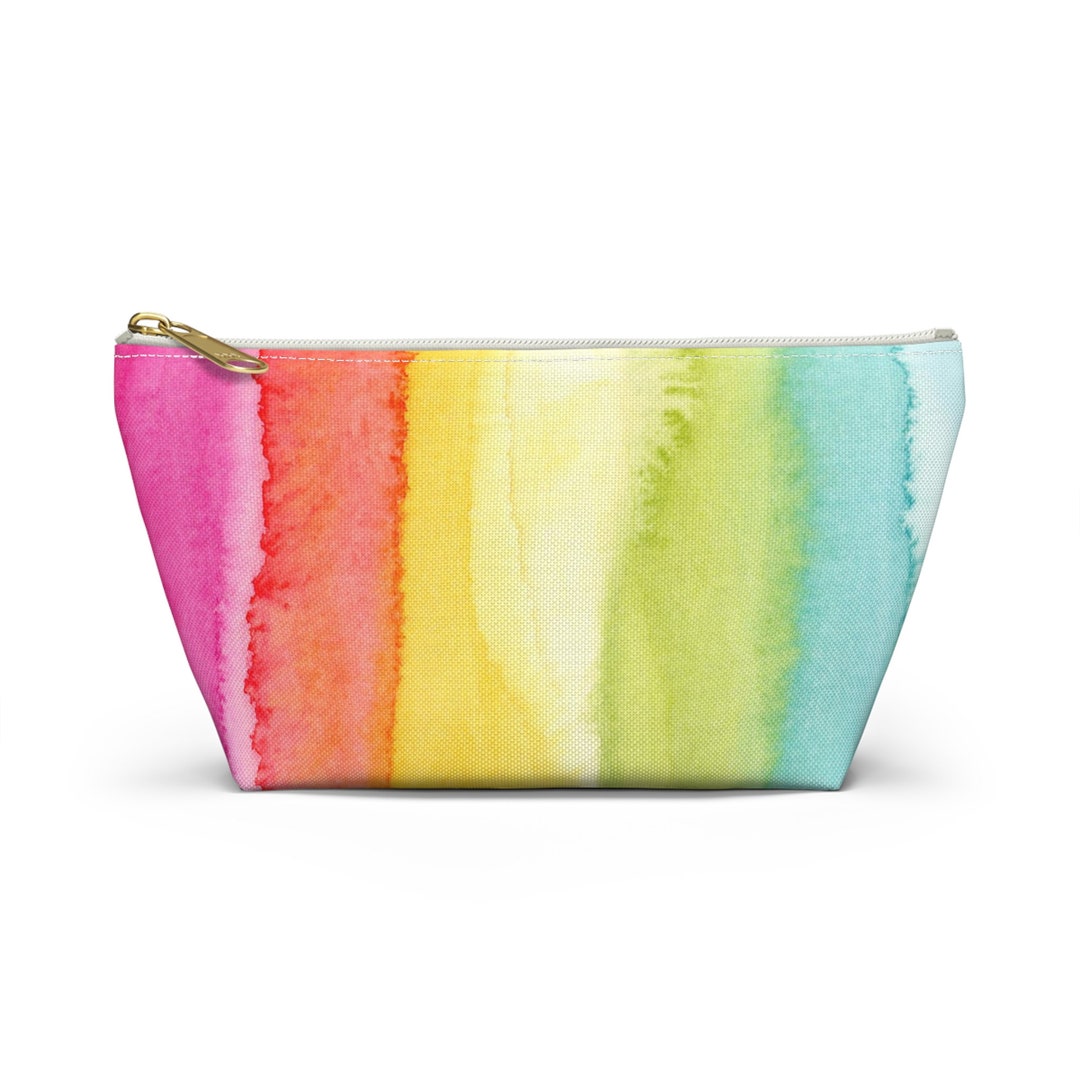 Colorful Rainbow Accessory Pouch, Zipper Travel Bag, Toiletry Organizer ...