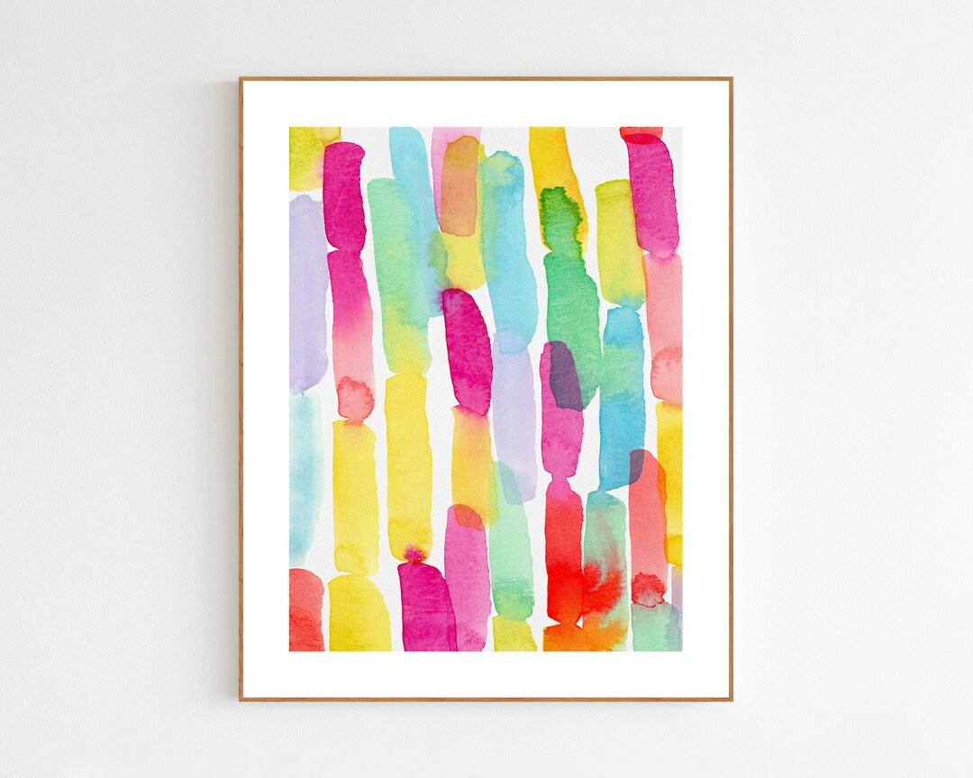 Colorful Wall Art, Bright Art Prints, Vibrant Abstract Artwork, Boho ...