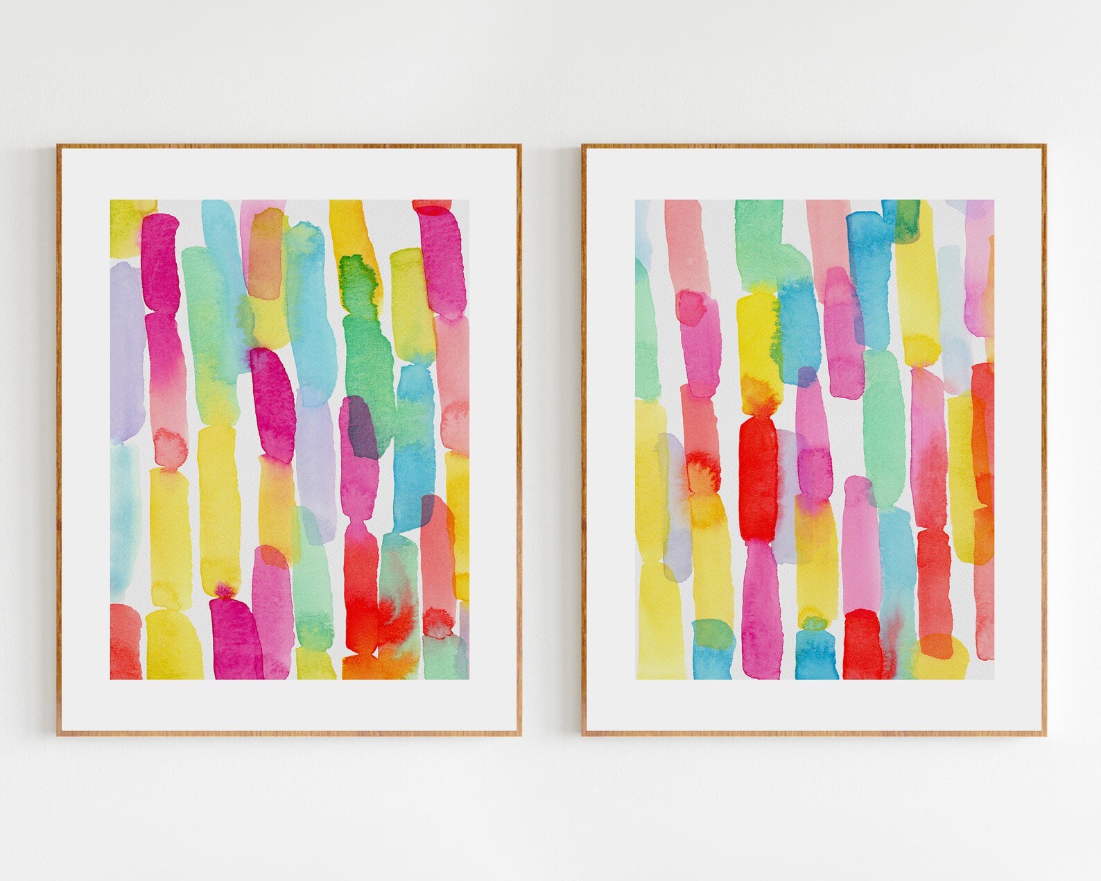 Bright Colored Wall Art Set Colorful Art Prints Watercolor - Etsy