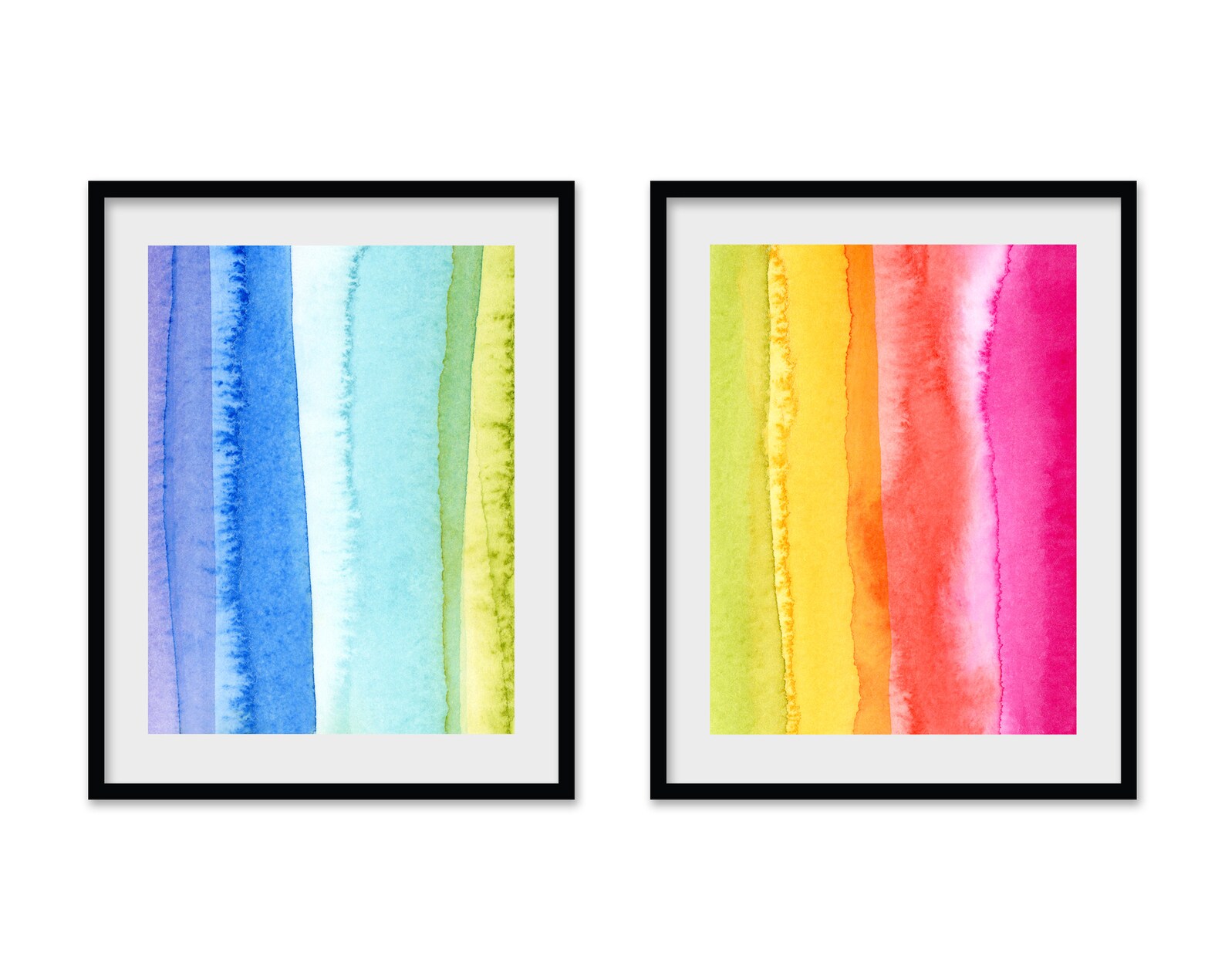 Bright Color Watercolor Print Rainbow Abstract Art - Etsy