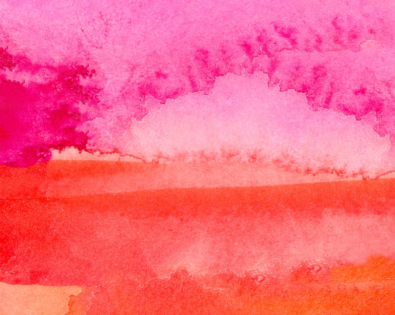 Set of 3 Prints Bright Color Watercolor Prints Downloadable - Etsy