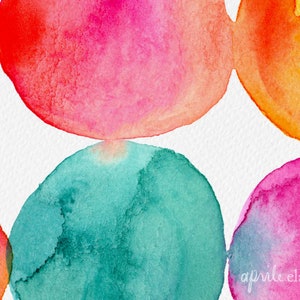 Colorful Wall Art, Bright Watercolor Prints, Colorful Abstract Art ...