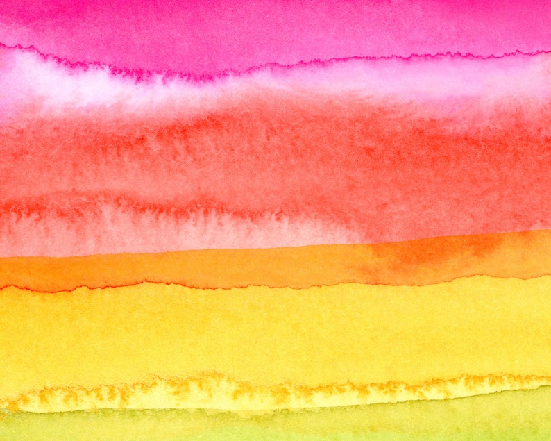 Rainbow Watercolor Art Print Printable Abstract Wall Art - Etsy