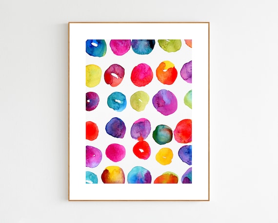 Bright Wall Art Vibrant Watercolor Art Print Colorful - Etsy