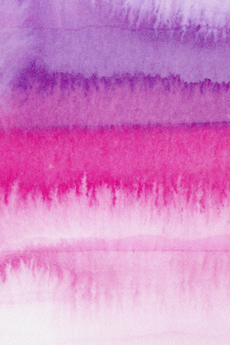 Magenta & Purple Watercolor Art Prints Bright Color Wall Art | Etsy