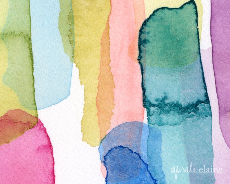 Bright Watercolor Prints Colorful Wall Art Printable - Etsy