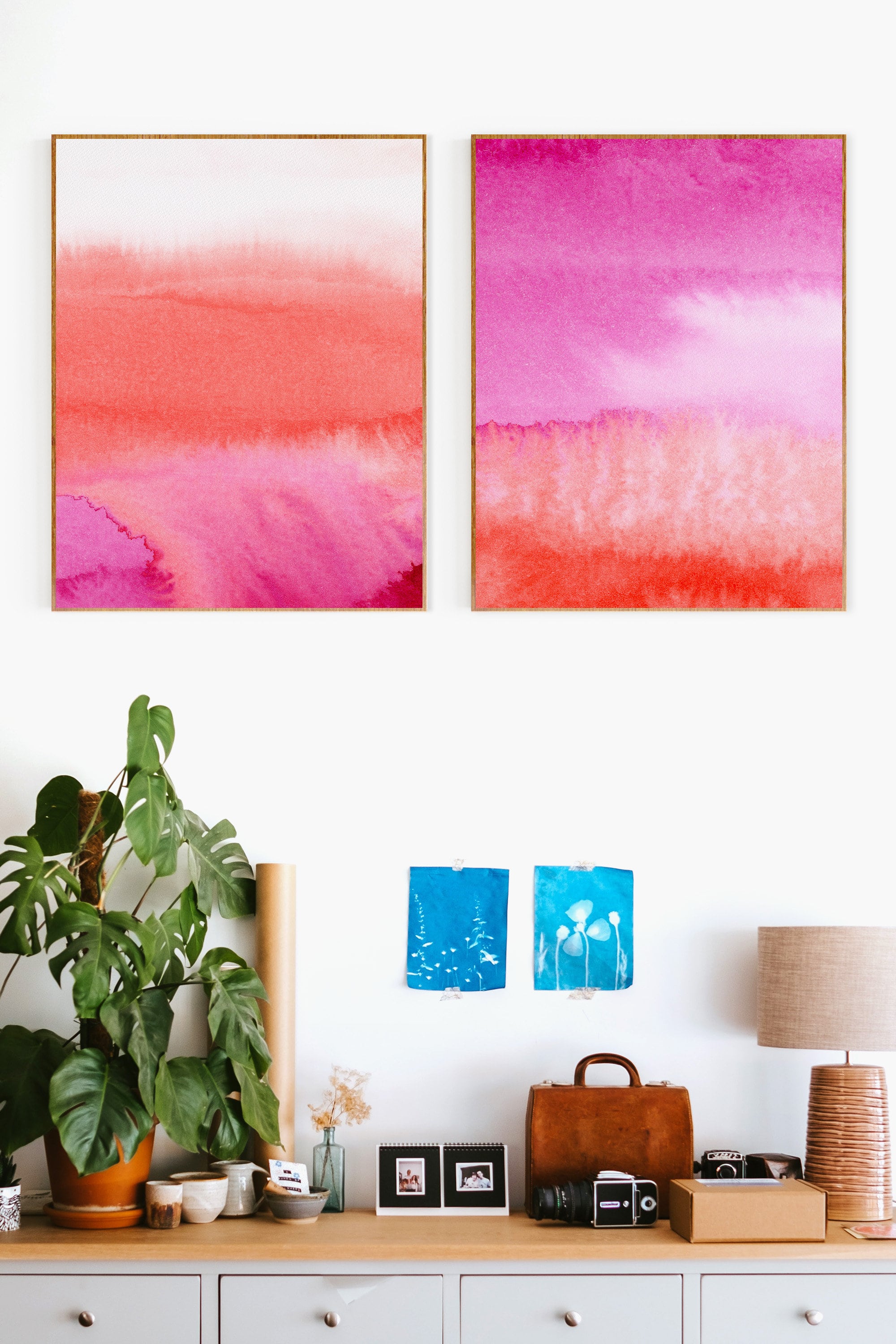 Vibrant Abstract Art, Bright Art Prints, Colorful Wall Art, Magenta ...
