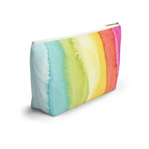 Colorful Rainbow Accessory Pouch, Zipper Travel Bag, Toiletry Organizer ...
