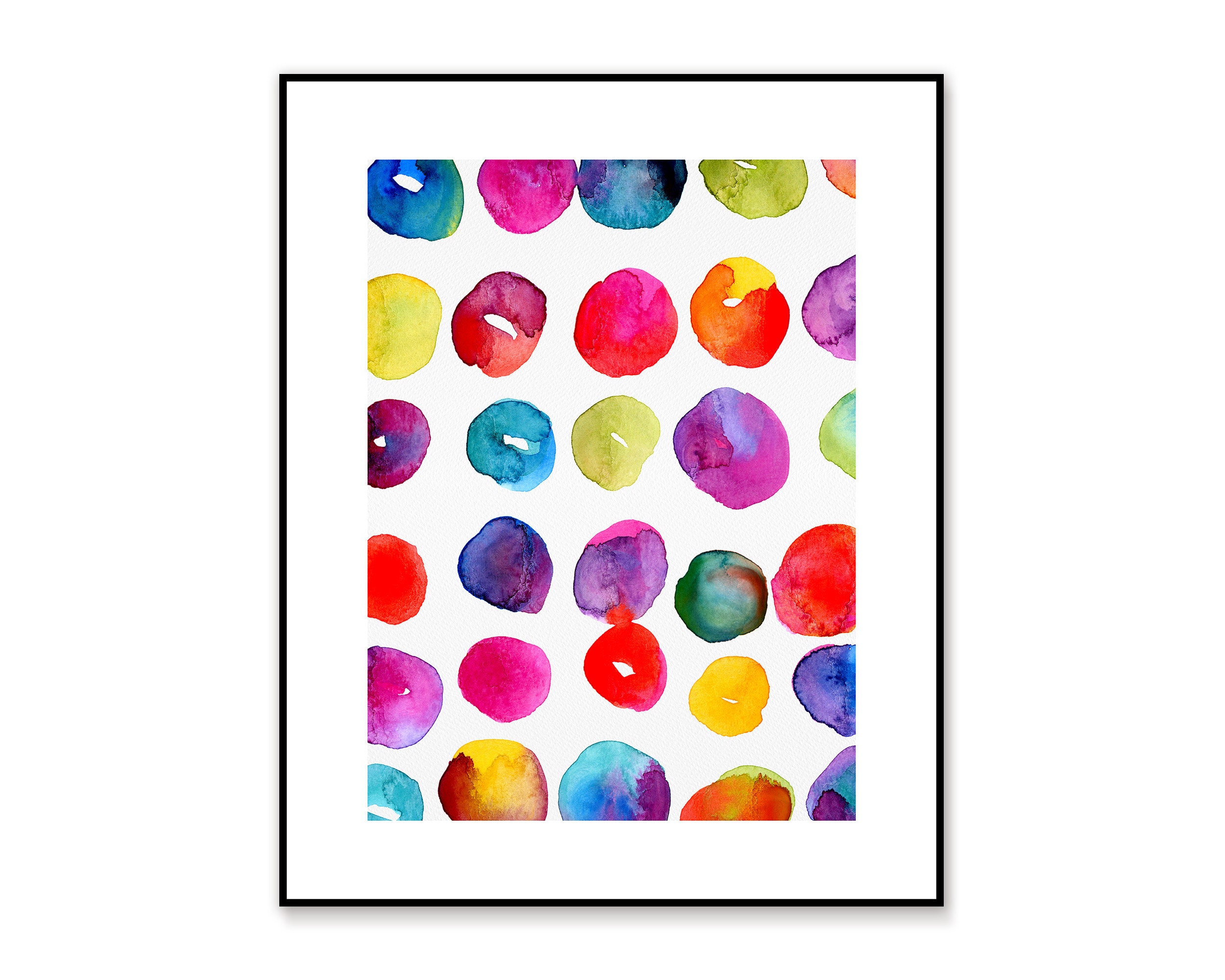Bright Wall Art Vibrant Watercolor Art Print Colorful - Etsy