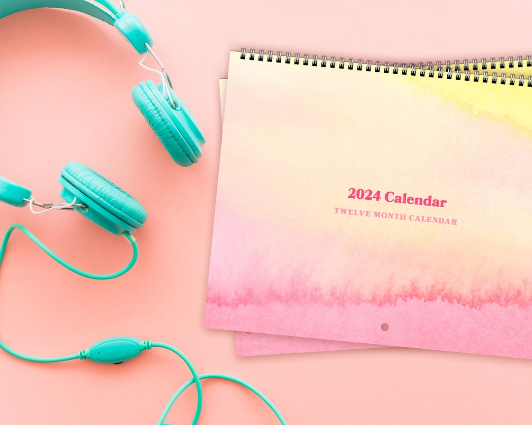 Colorful 2024 Wall Calendar, 12 Month Abstract Art Calendar, Colorful ...