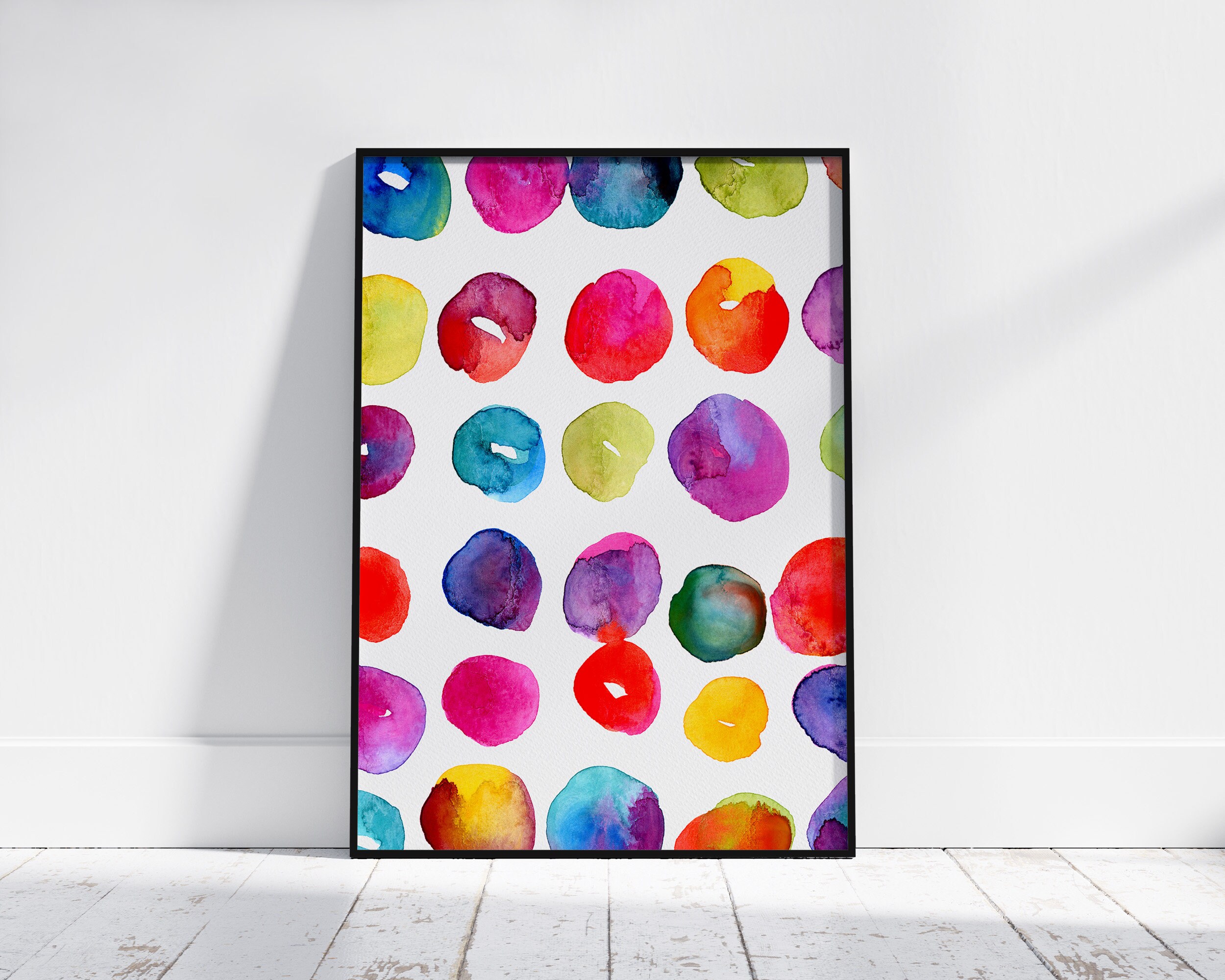 Bright Wall Art Vibrant Watercolor Art Print Colorful - Etsy