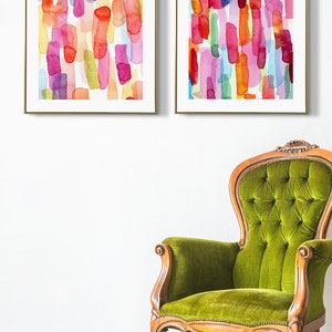 Bright Watercolor Prints Colorful Wall Art Printable - Etsy