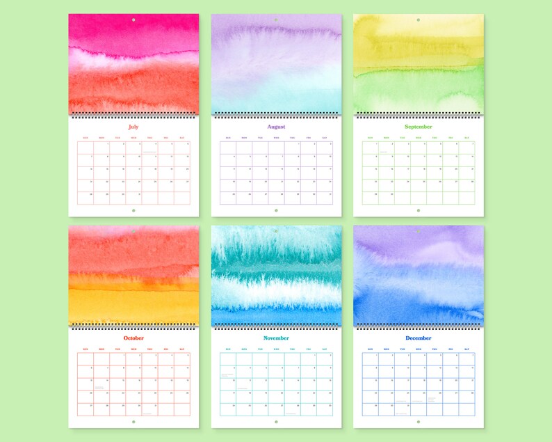 Colorful 2024 Wall Calendar, 12 Month Abstract Art Calendar, Colorful ...