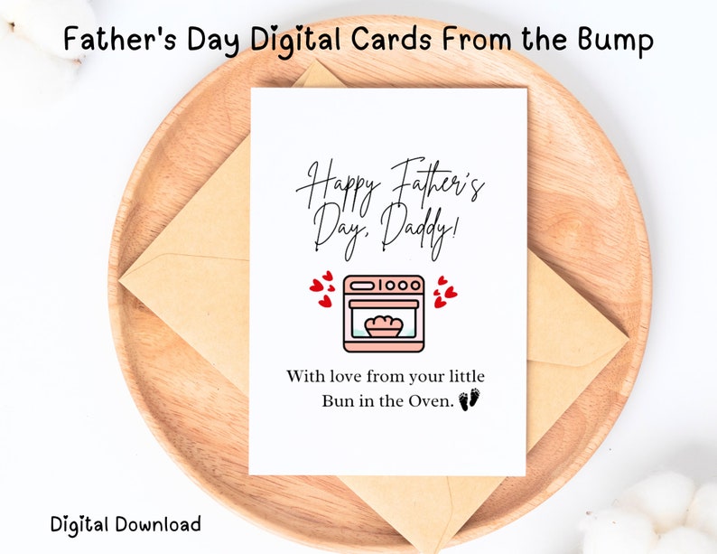 Digital Father's Day Card From the Bump, Card for Him, Happy Father's ...