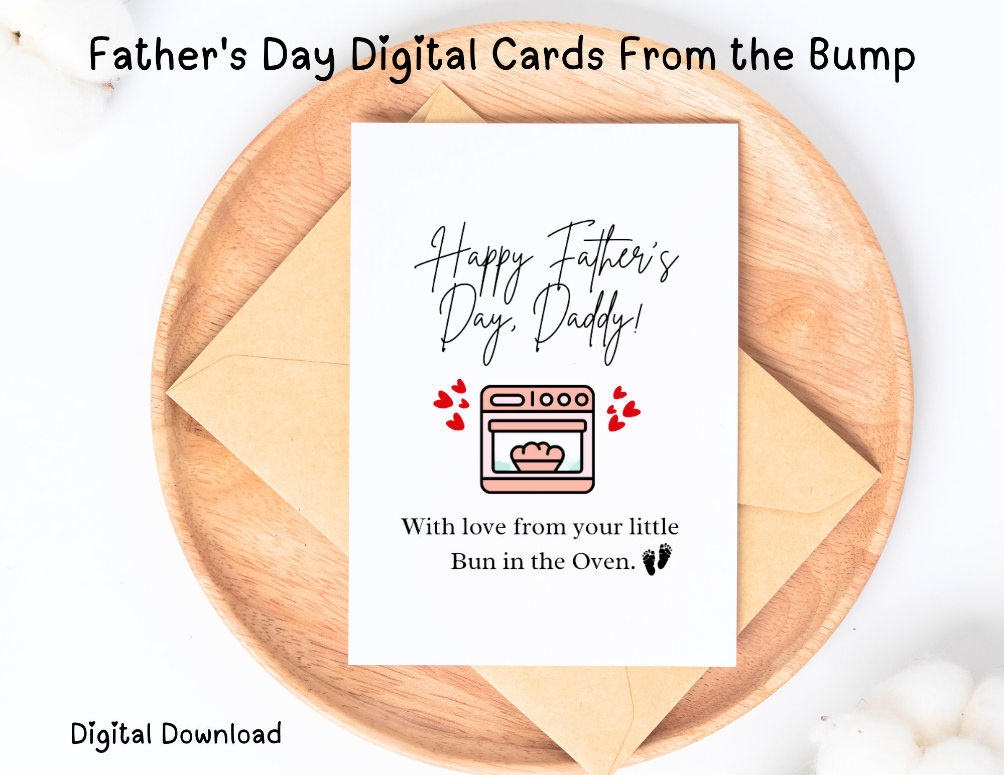 Digital Father's Day Card From the Bump, Card for Him, Happy Father's ...