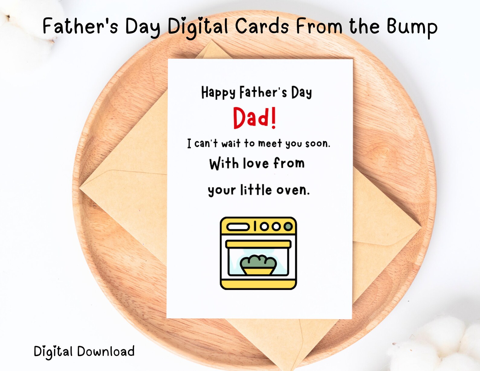 Digital Father's Day Card From the Bump, Card for Him, Happy Father's ...