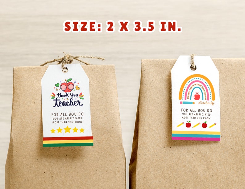 Editable Teacher Appreciation Tags, Appreciation Week, End of School ...