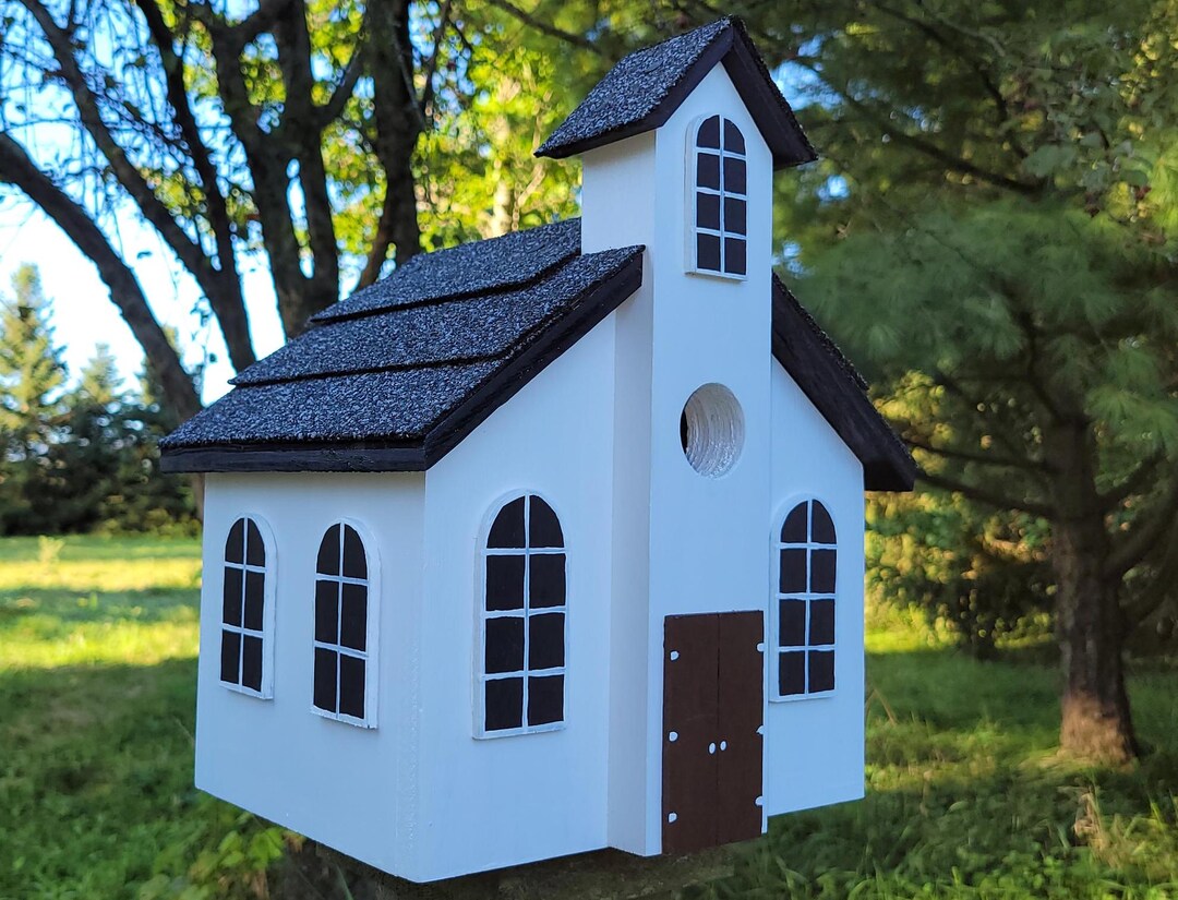 Church Birdhouse, Chapel Bird House, Outdoor Wood Birdhouse, Charming ...