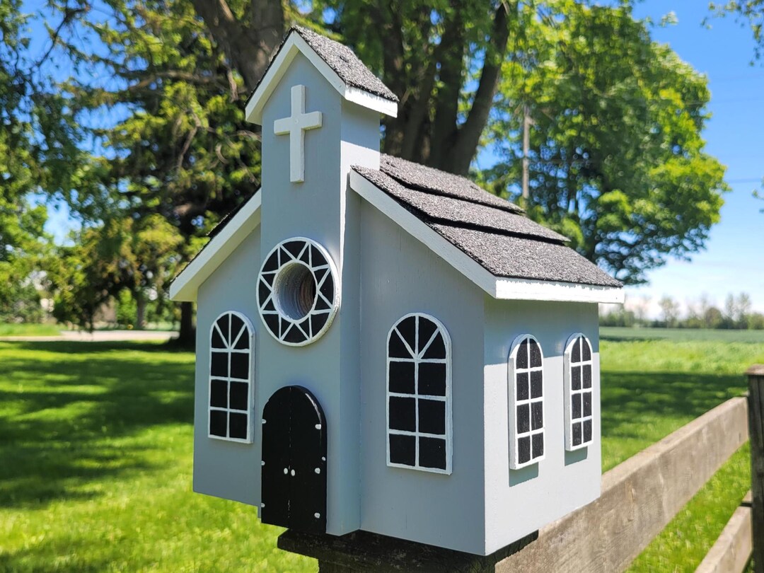 Church Birdhouse, Chapel Bird House, Outdoor Wood Birdhouse, Charming ...