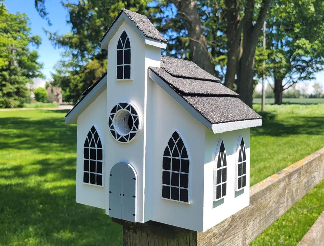 Church Birdhouse, Chapel Bird House, Outdoor Wood Birdhouse, Charming ...