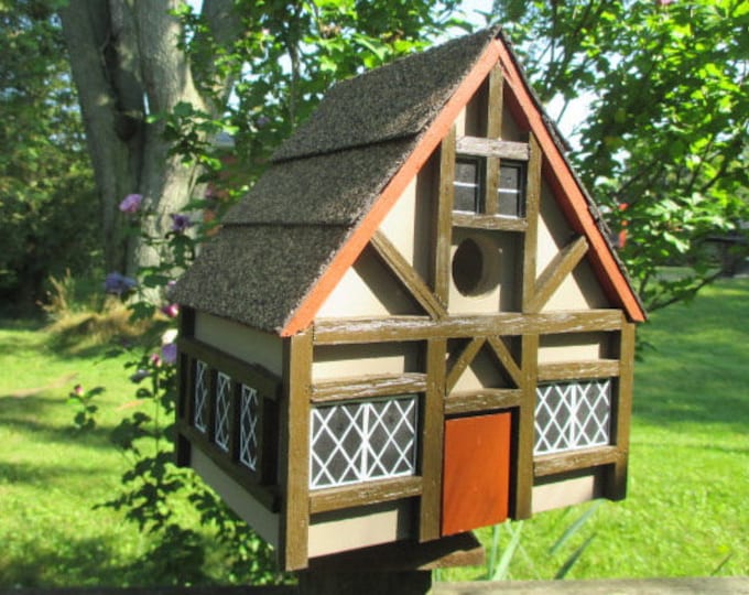 Medieval Birdhouse, Tudor Bird House, Handmade Birdhouse, Outdoor Wood ...