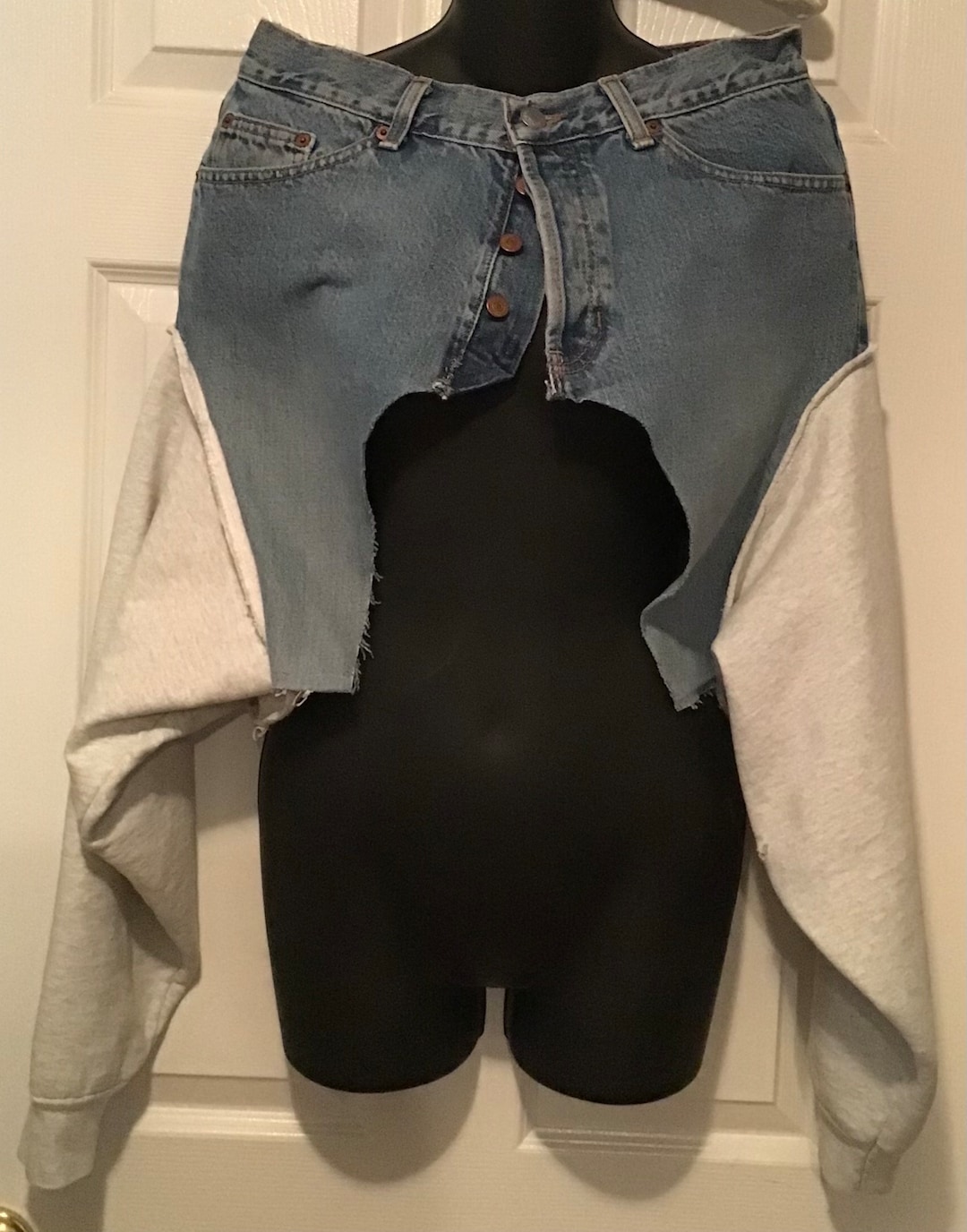 Denim Topper, Denim Jacket, Denim Crop Jacket, Denim Sleeved Vest - Etsy