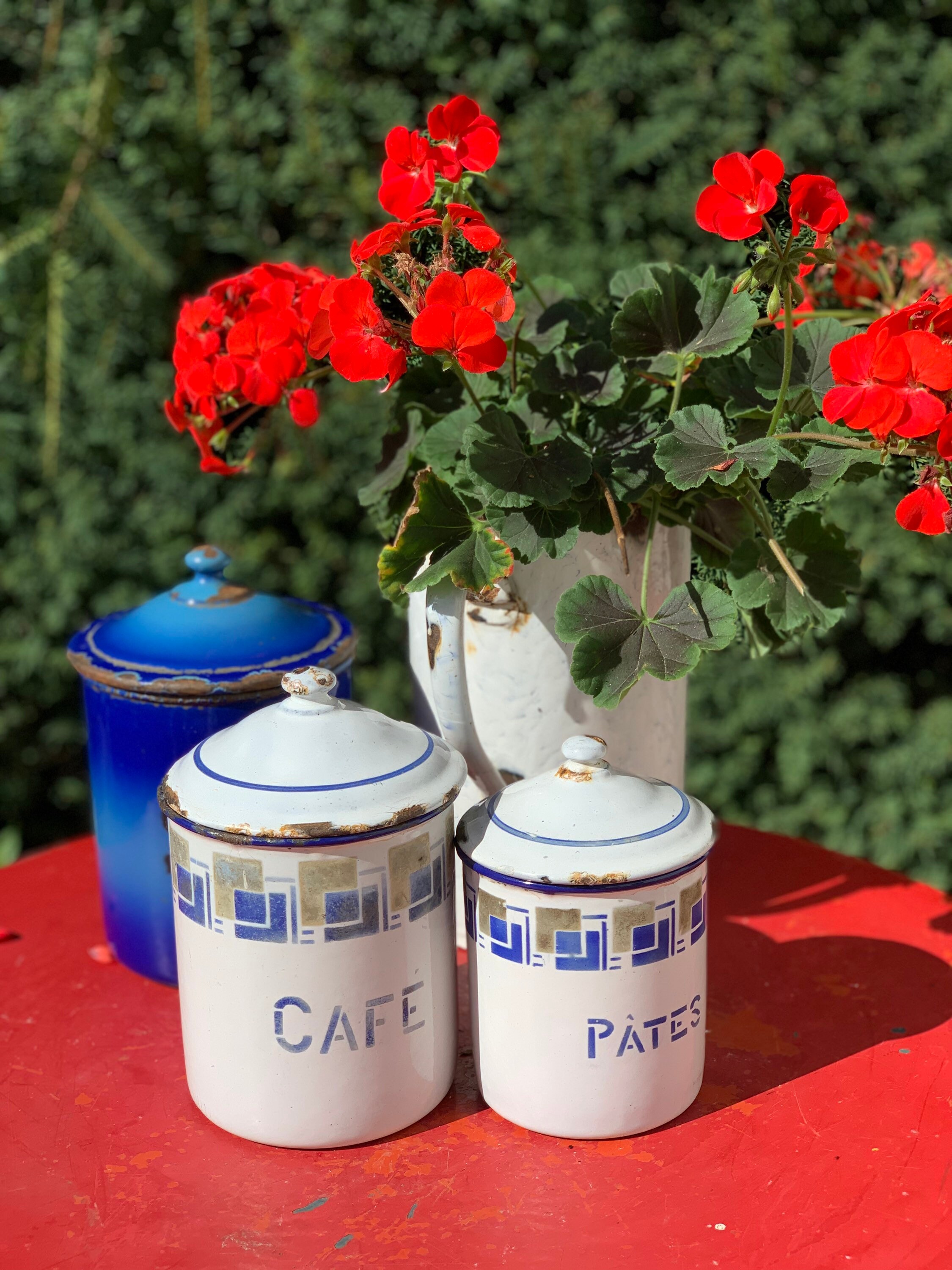 Enamel Canister Kitchen Set Container French Kitchen - Etsy