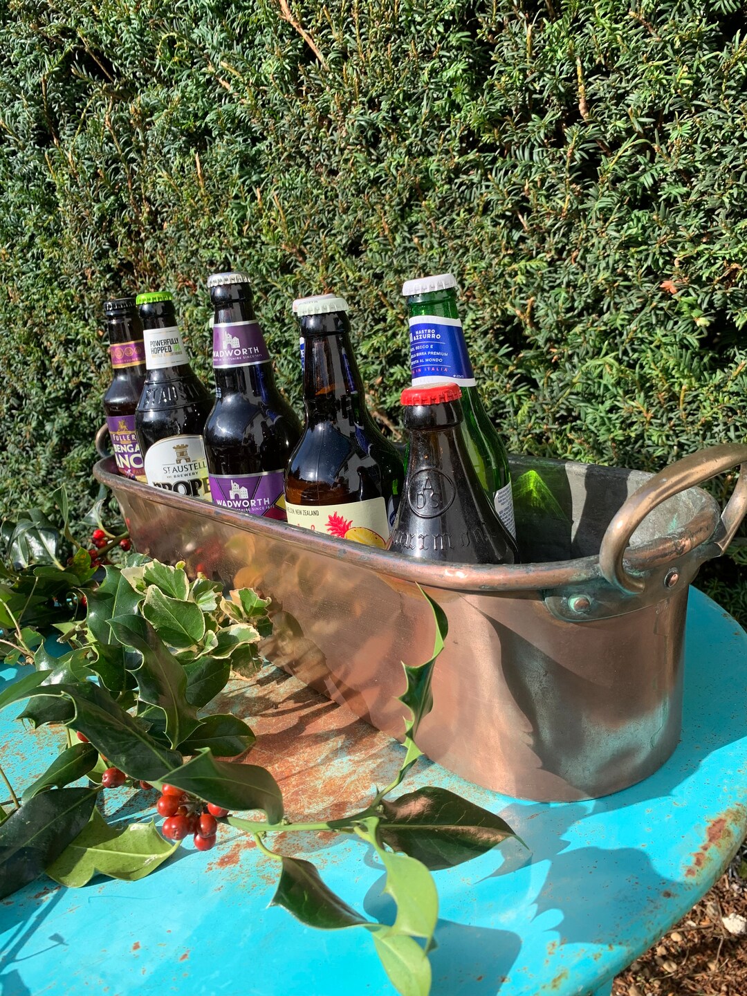 Vintage Copper Trough Herb Planter Condiment Storage, Garden Planter ...