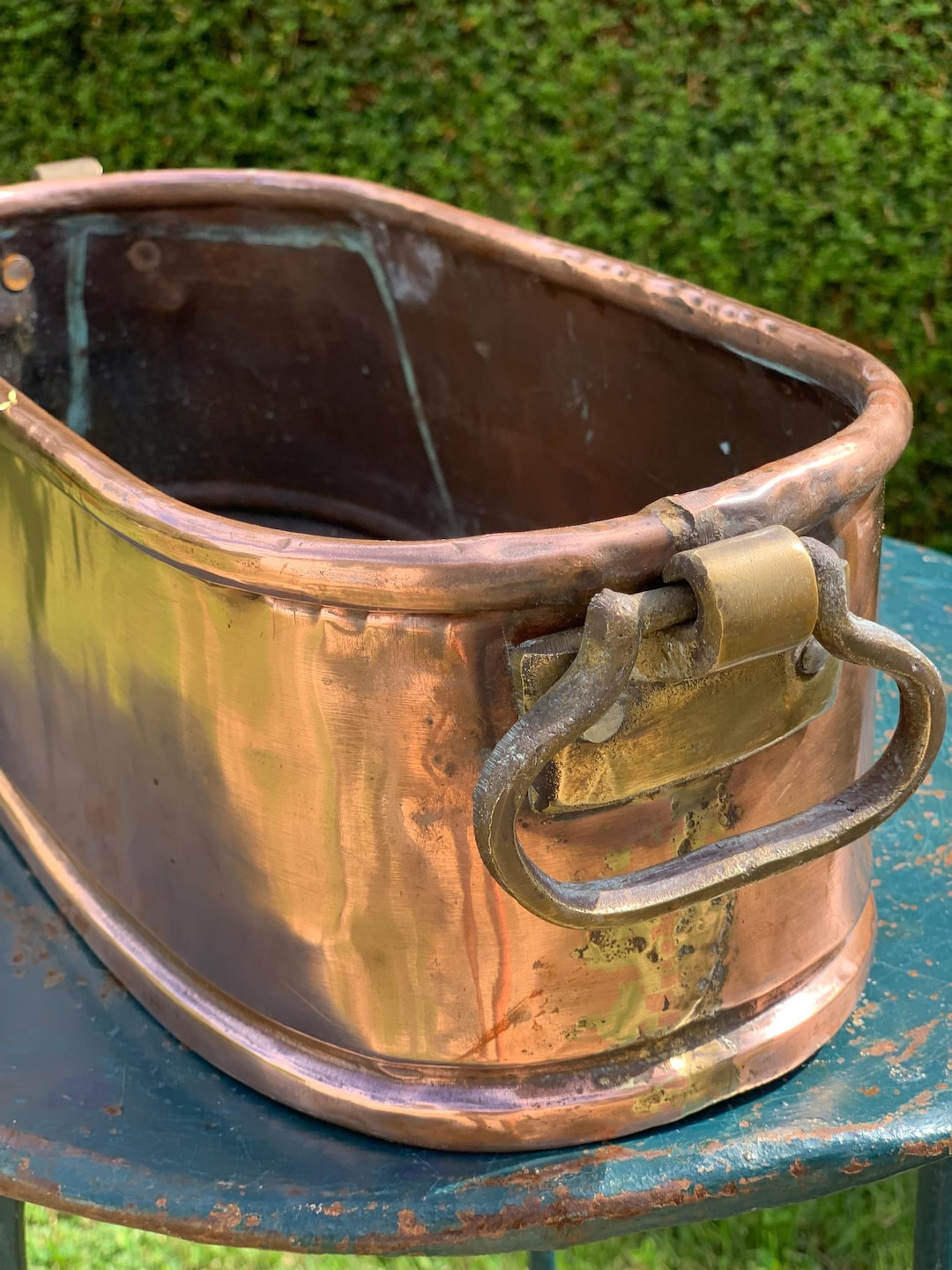 Vintage Copper Trough Herb Planter Condiment Storage, Garden Planter ...