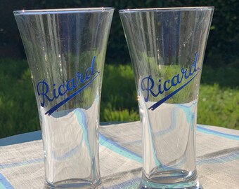 Ricard Antique French Aperitif Set Seven Glasses and a Vintage Glass ...