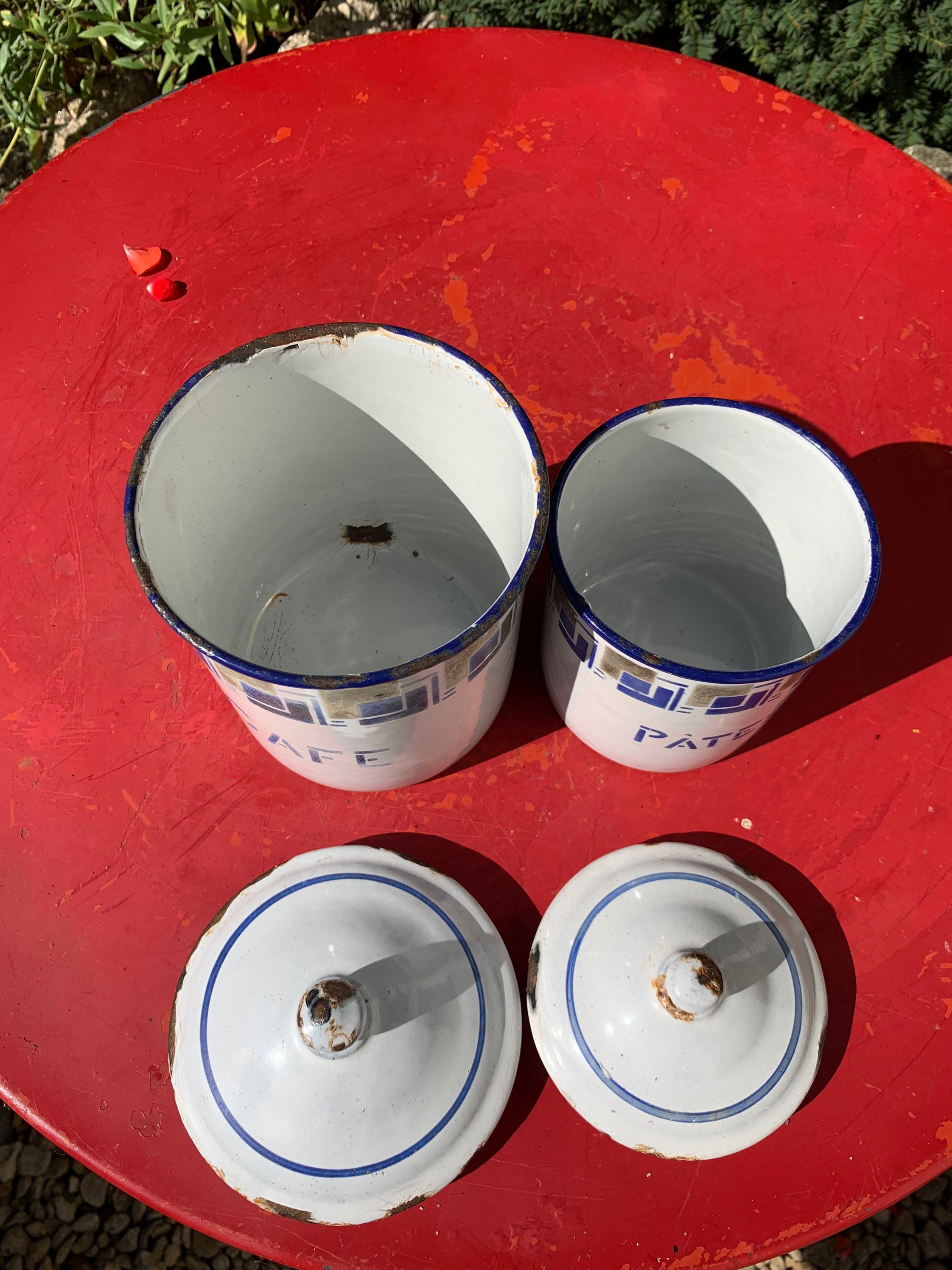 Enamel Canister Kitchen Set Container French Kitchen - Etsy