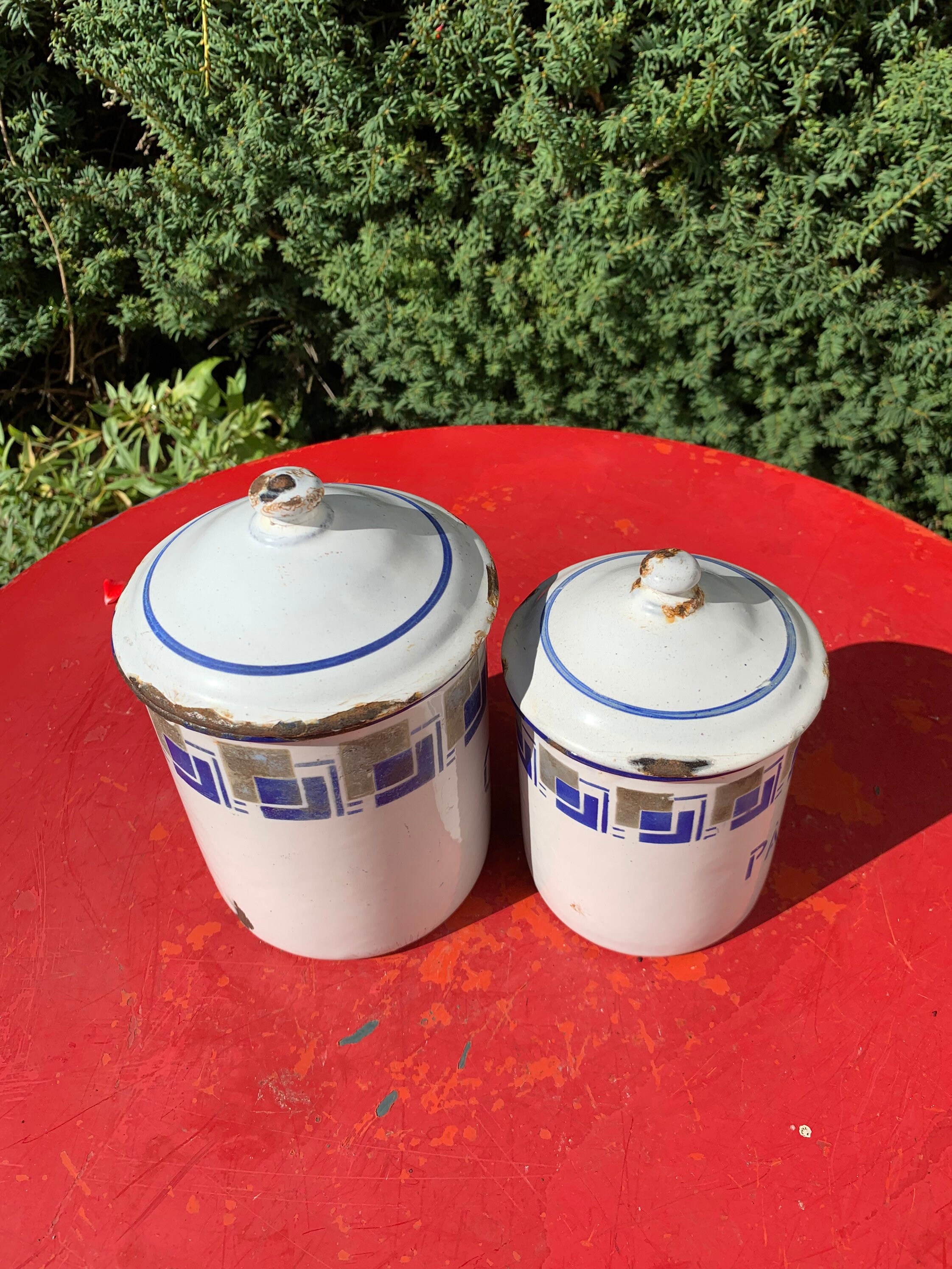 Enamel Canister Kitchen Set Container French Kitchen - Etsy