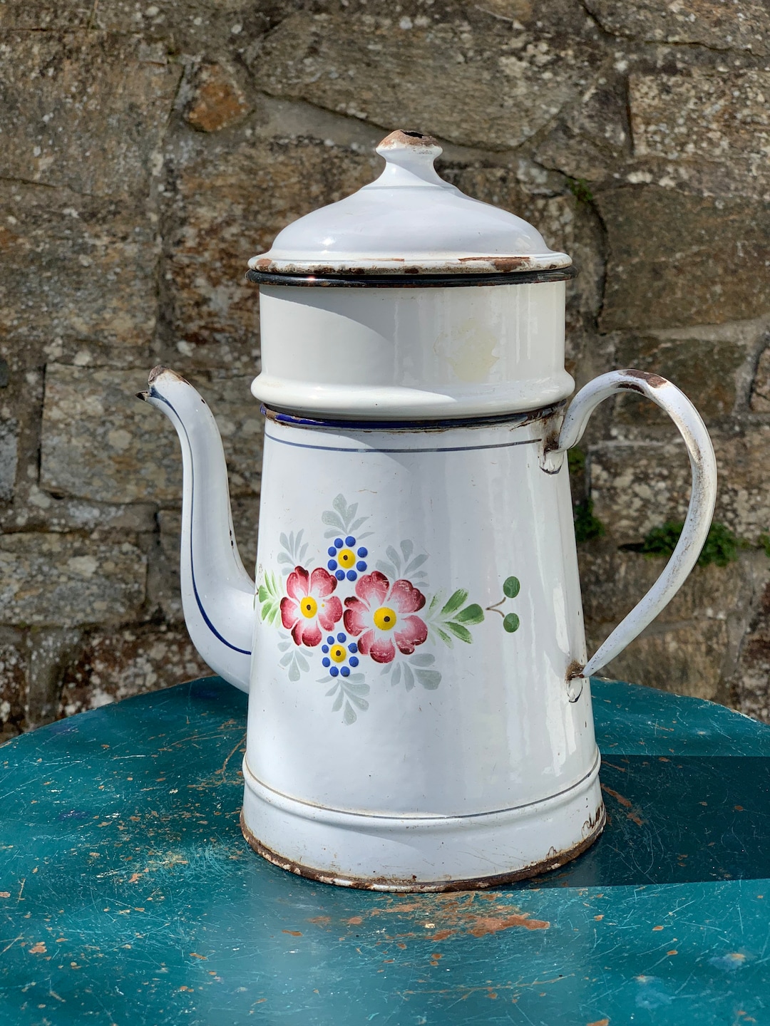 French Enamel Coffee Pot 1930’s French Cuisine, Home Decor. - Etsy