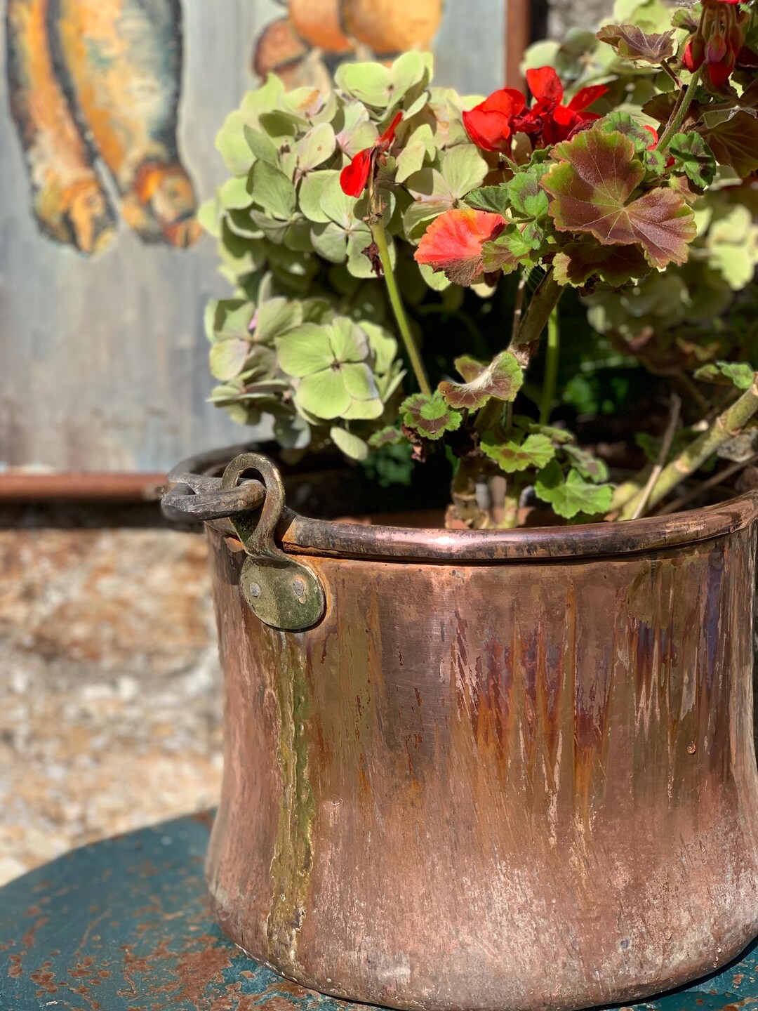 Copper Bucket Woodstore Pot Planter Vintage French Copper Cuisine ...